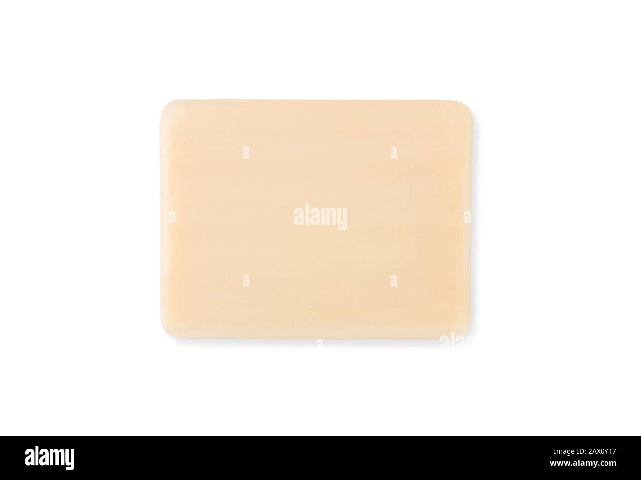 a bar of soap isolated on a white background close up top view Stock ...