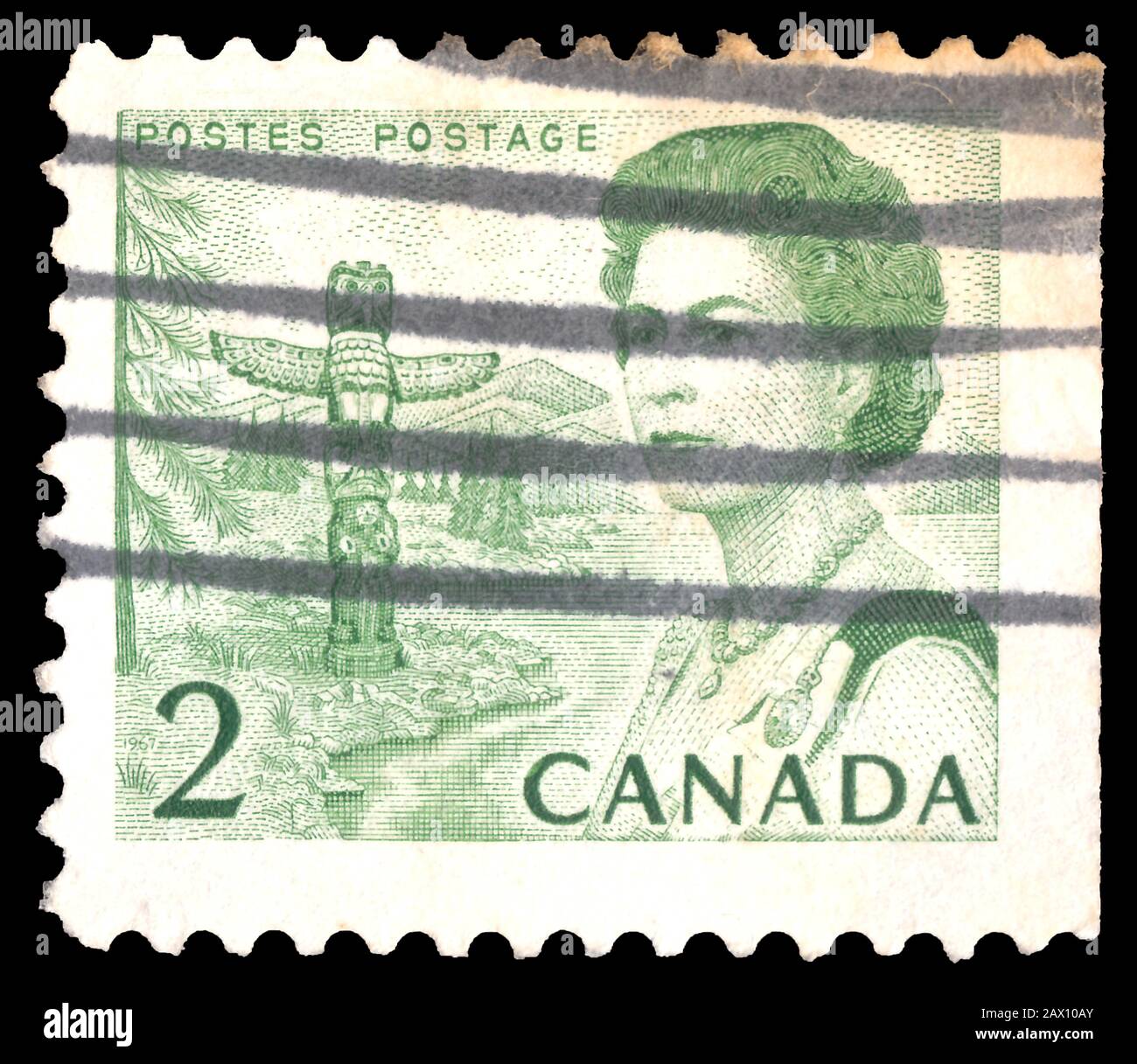 Canada - CIRCA 1960: A stamp printed in Canada shows Royal families ...