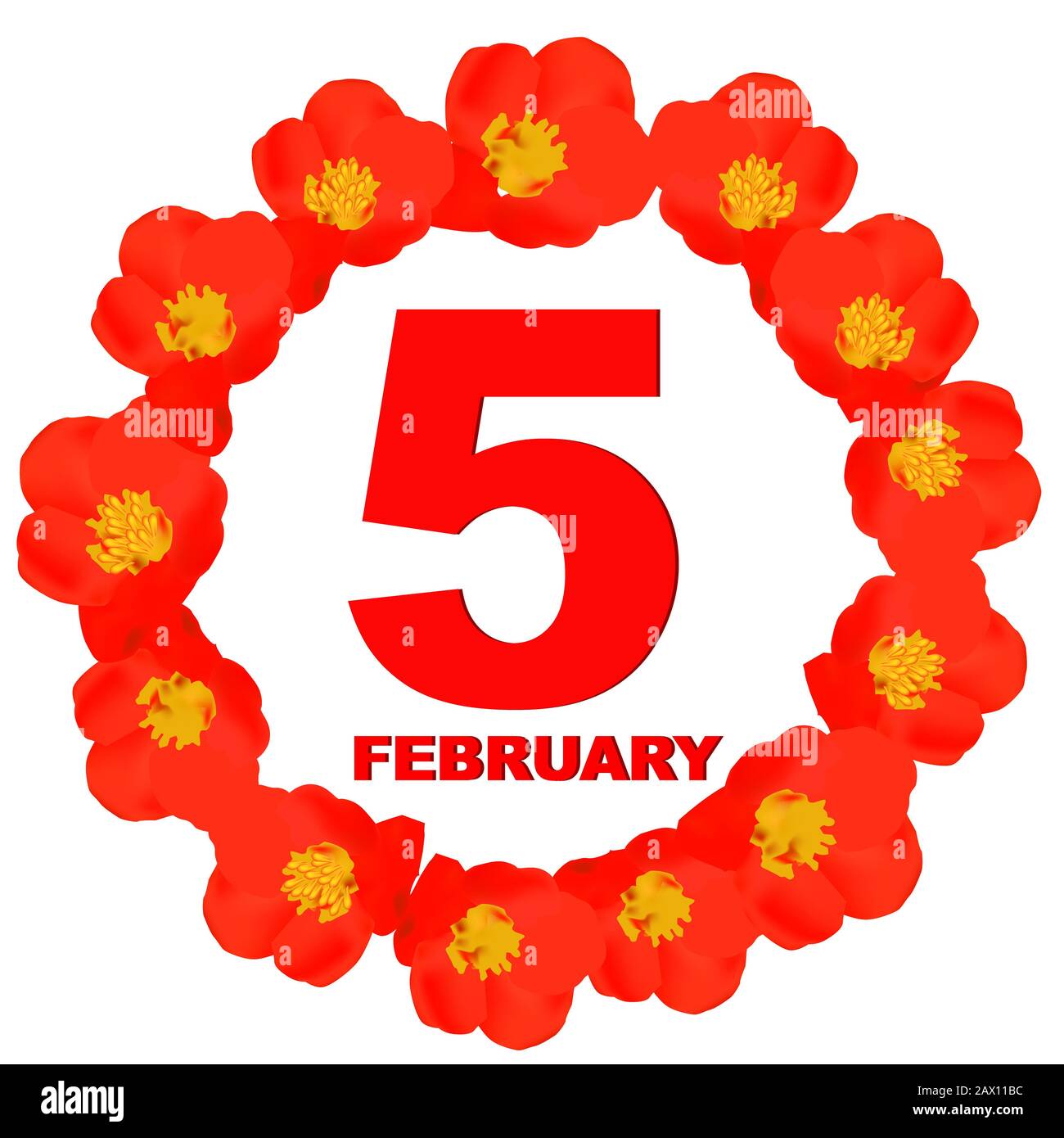 February 5 icon. For planning important day. Banner for holidays and ...