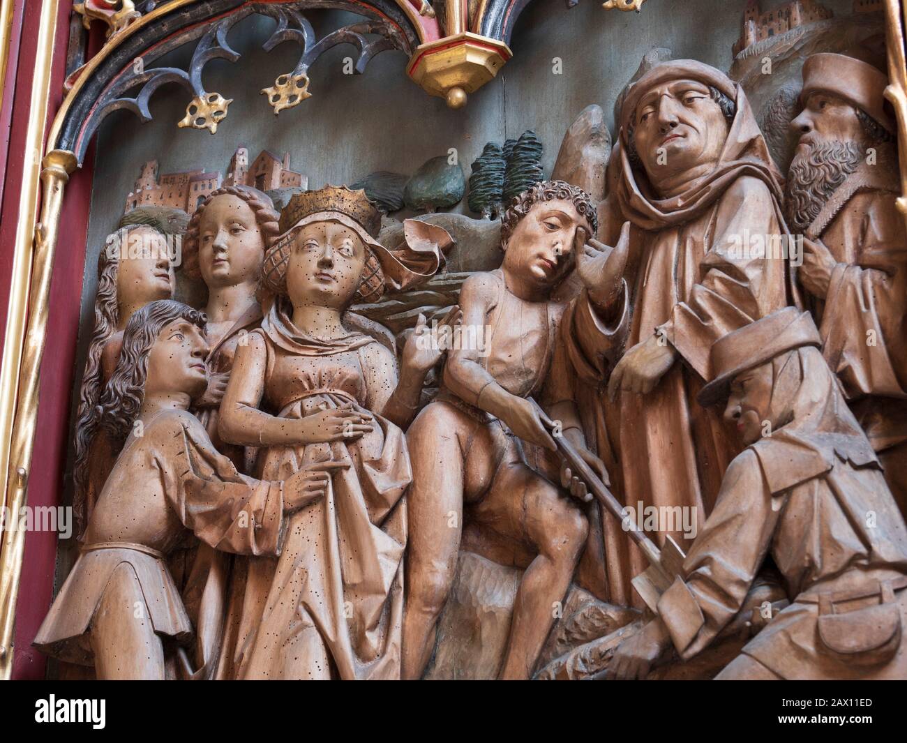 Wolframs-Eschenbach, mittelalterlicher Schnitzaltar, Münster innen ...
