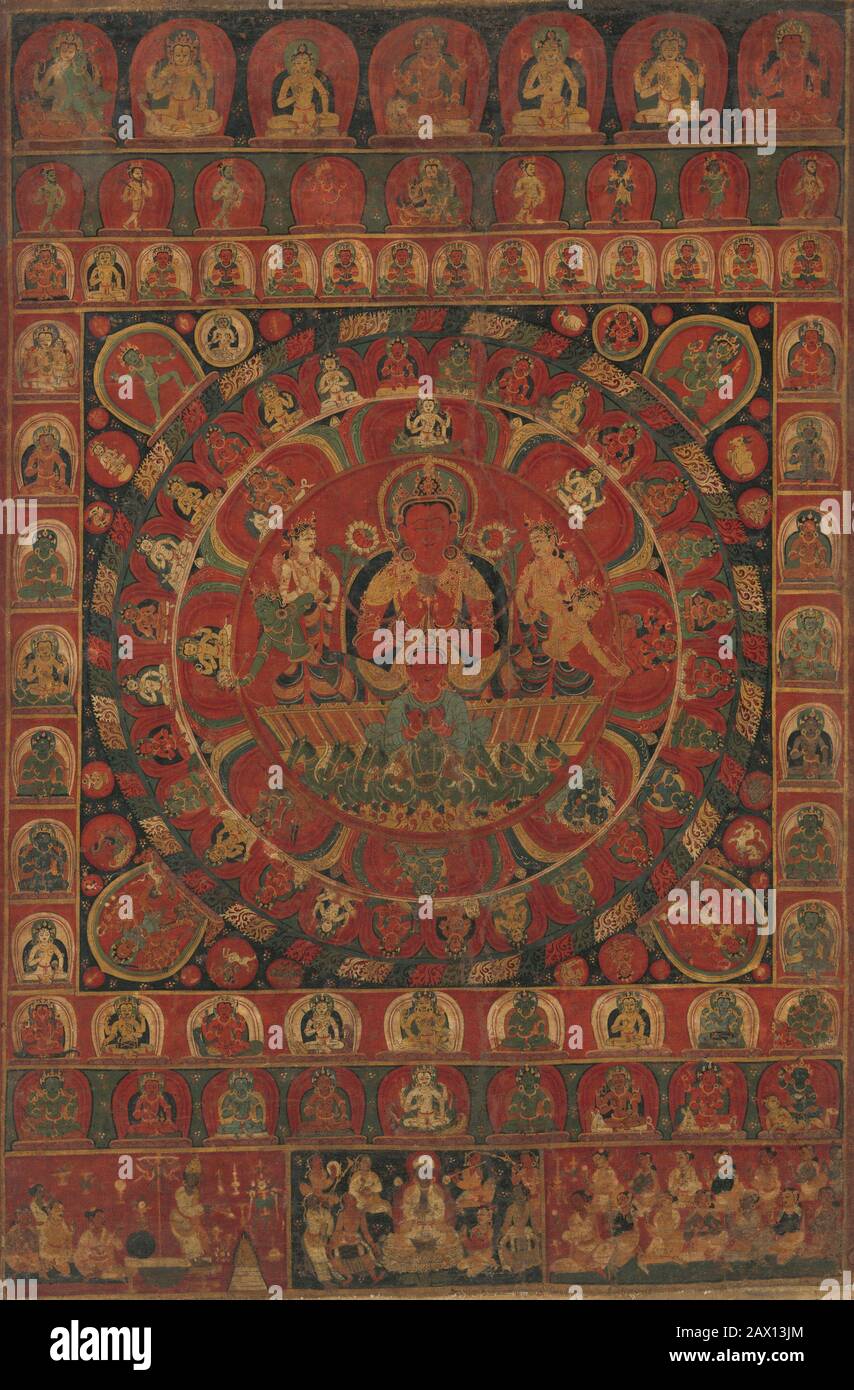 Mandala of the Sun God Surya Surrounded by Eight Planetary Deities ...