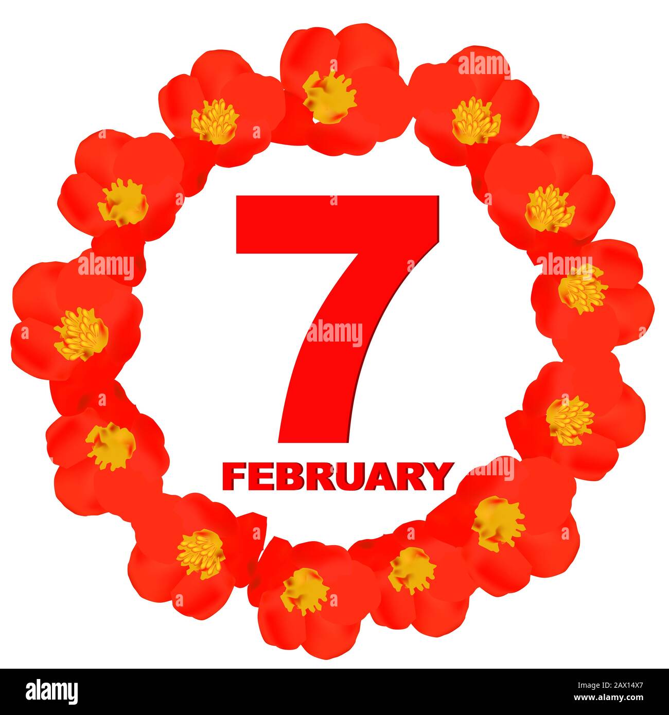 February 7 icon. For planning important day. Banner for holidays and ...