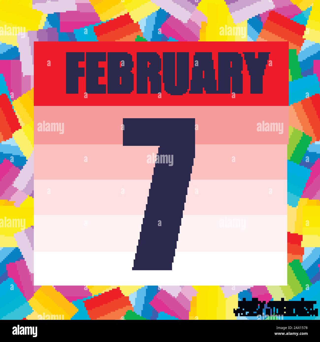 February 7 icon. For planning important day. Banner for holidays and ...