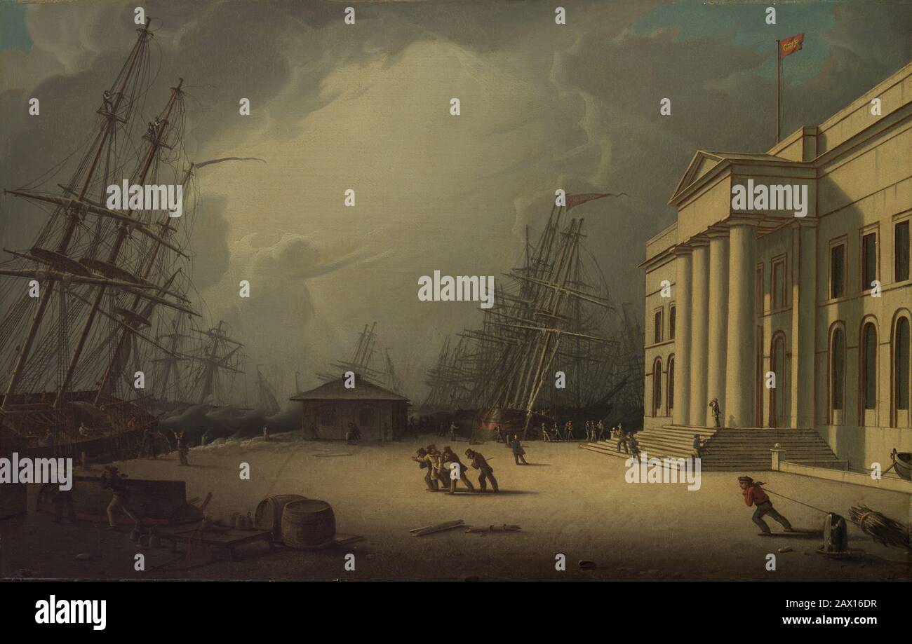 The Custom House at Greenock, Scotland, 1828 Stock Photo - Alamy