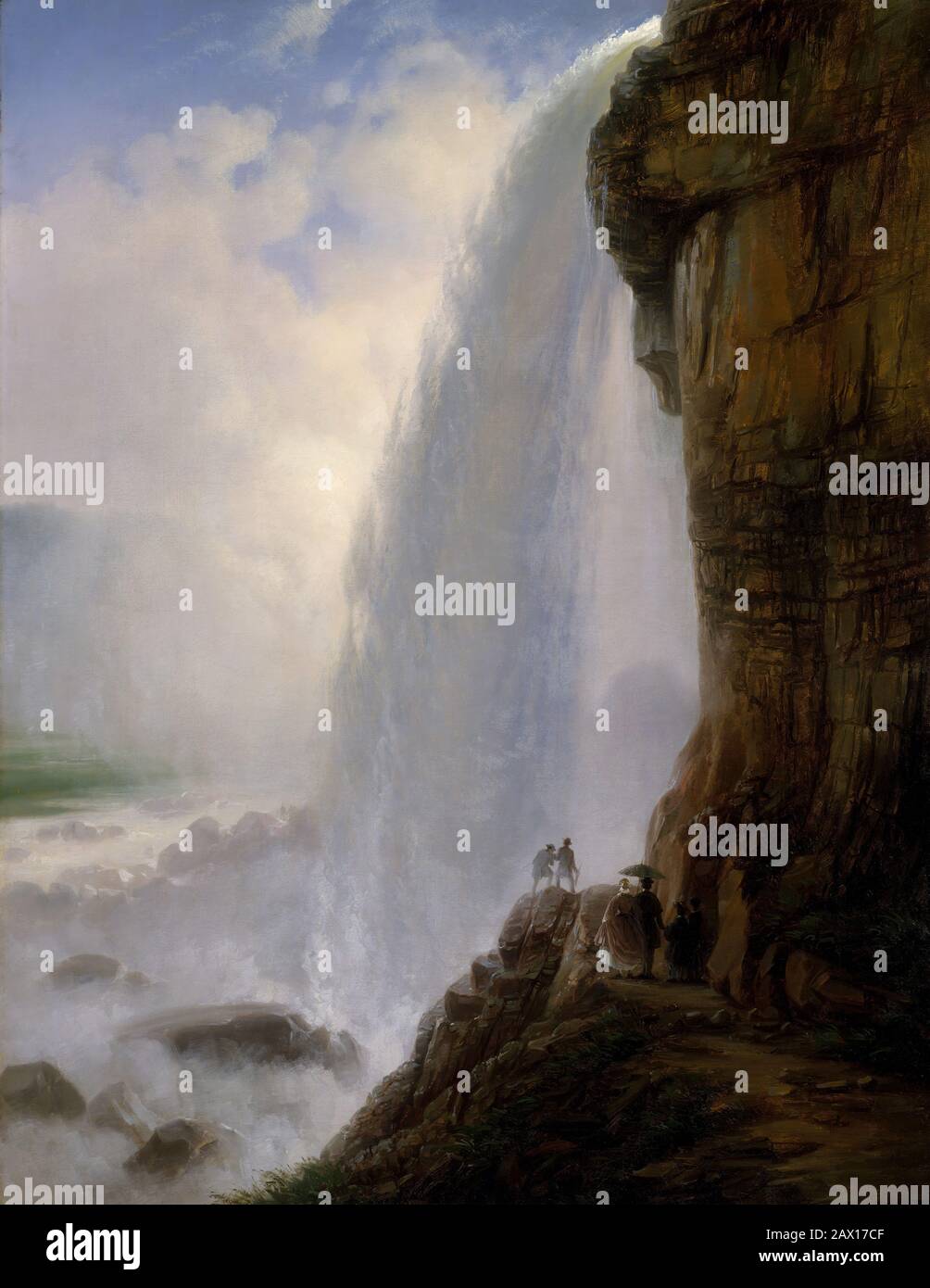 Underneath Niagara Falls, 1862 Stock Photo - Alamy