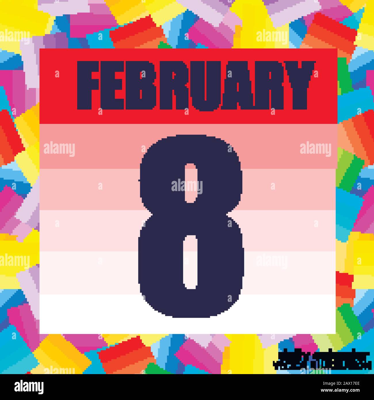 February 8 icon. For planning important day. Banner for holidays and ...