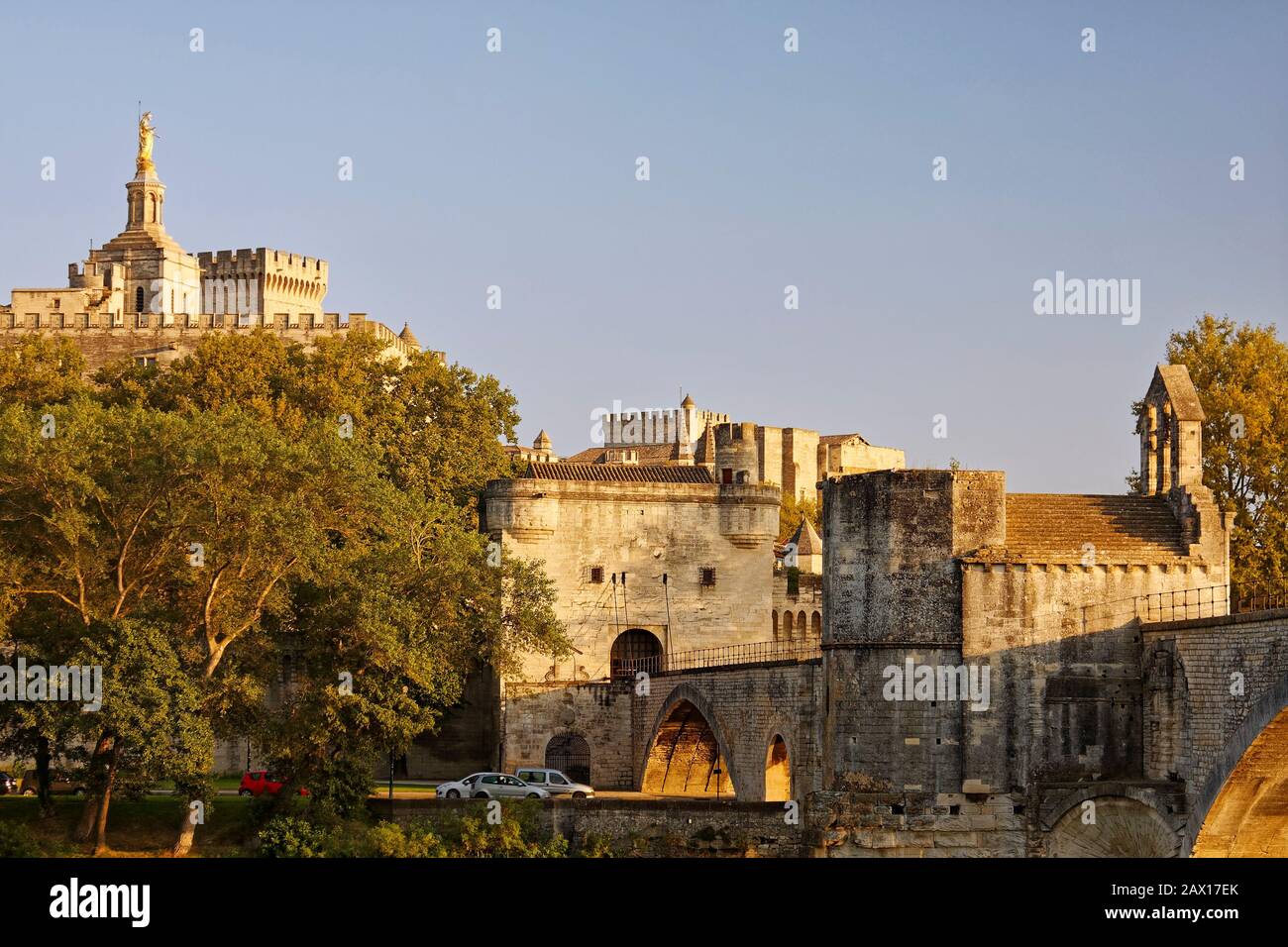 cityscape, old city wall, stone, St. Benezet Bridge, Pope's Palace ...