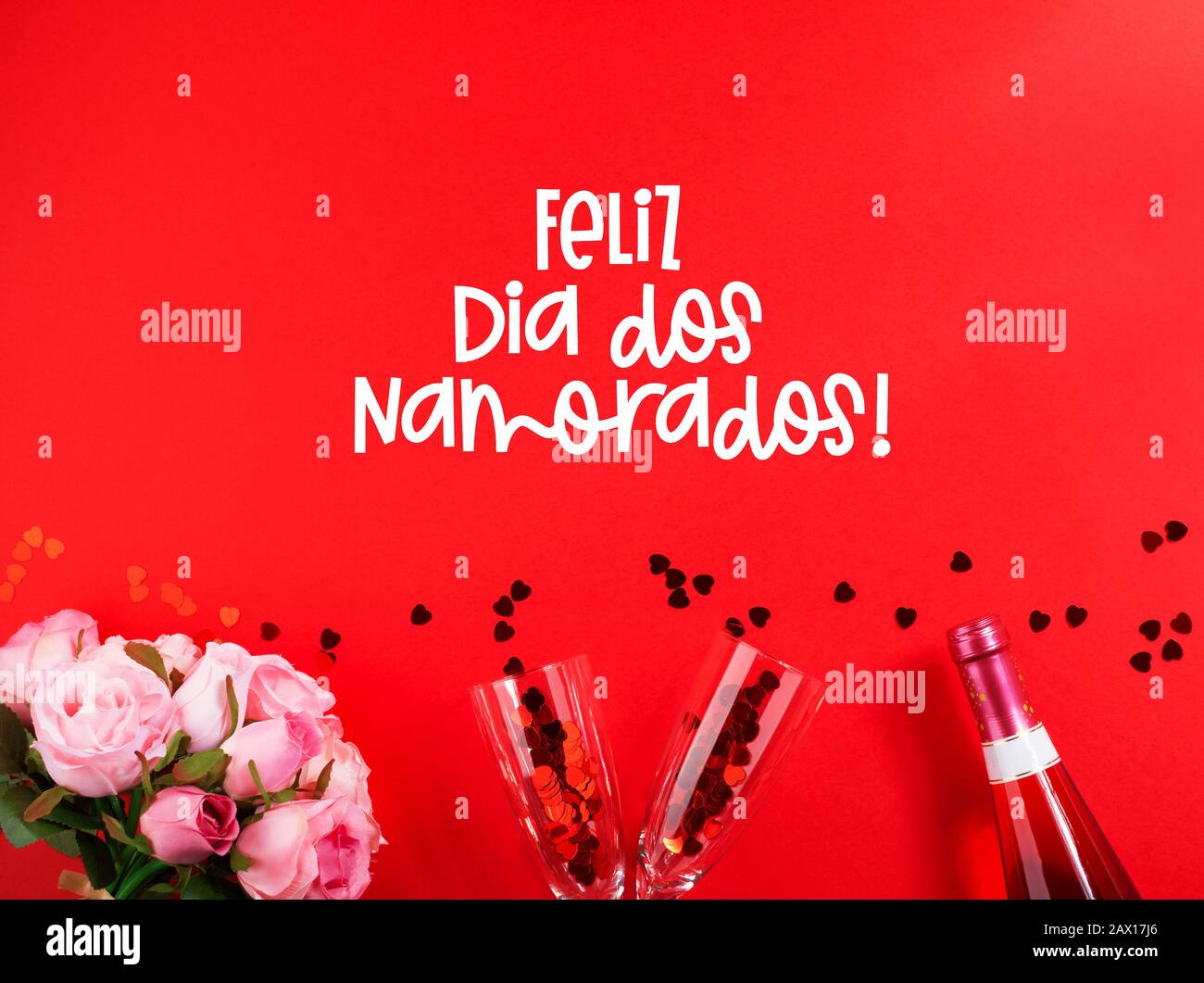 Feliz dia dos namorados. Valentine in portuguese Stock Photo - Alamy