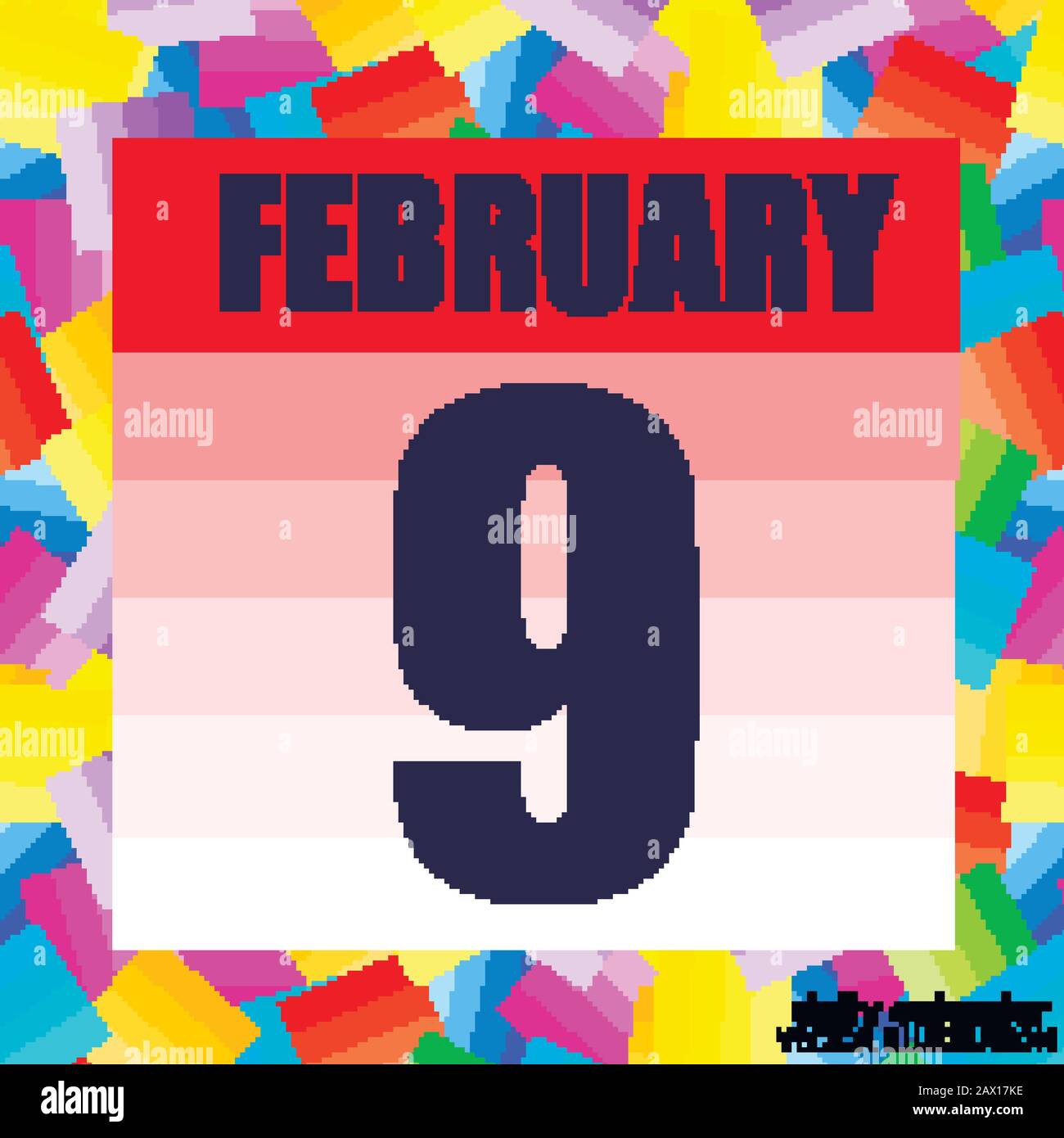February 9 icon. For planning important day. Banner for holidays and ...