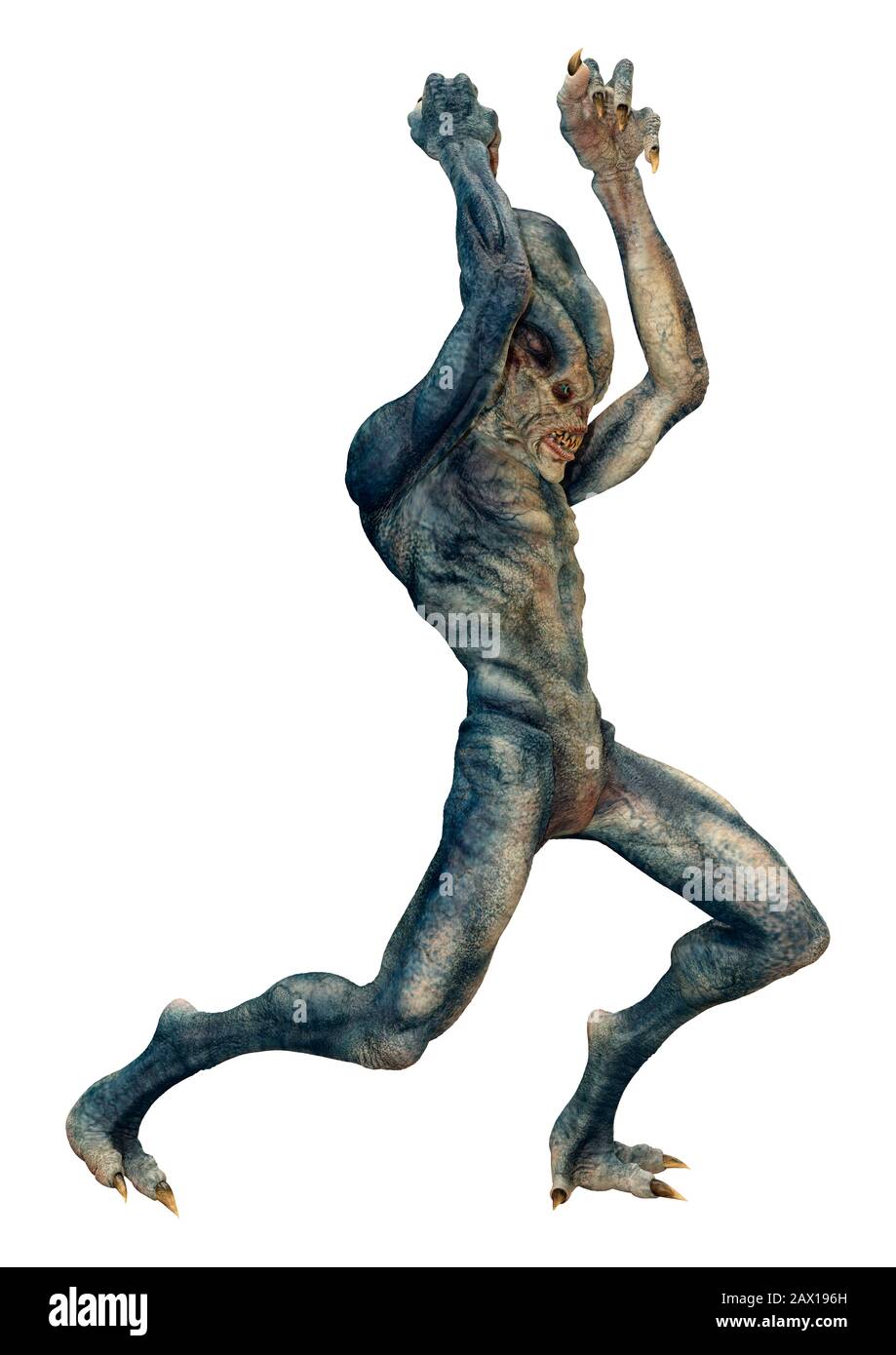 3D rendering of a blue alien isolated on white background Stock Photo ...