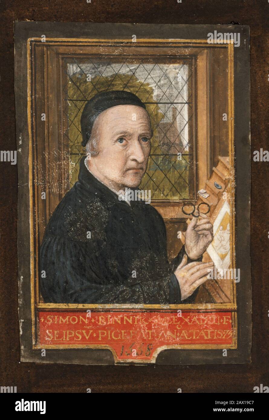 Self-portrait, 1558. Bening allies himself with Saint Luke, the patron ...