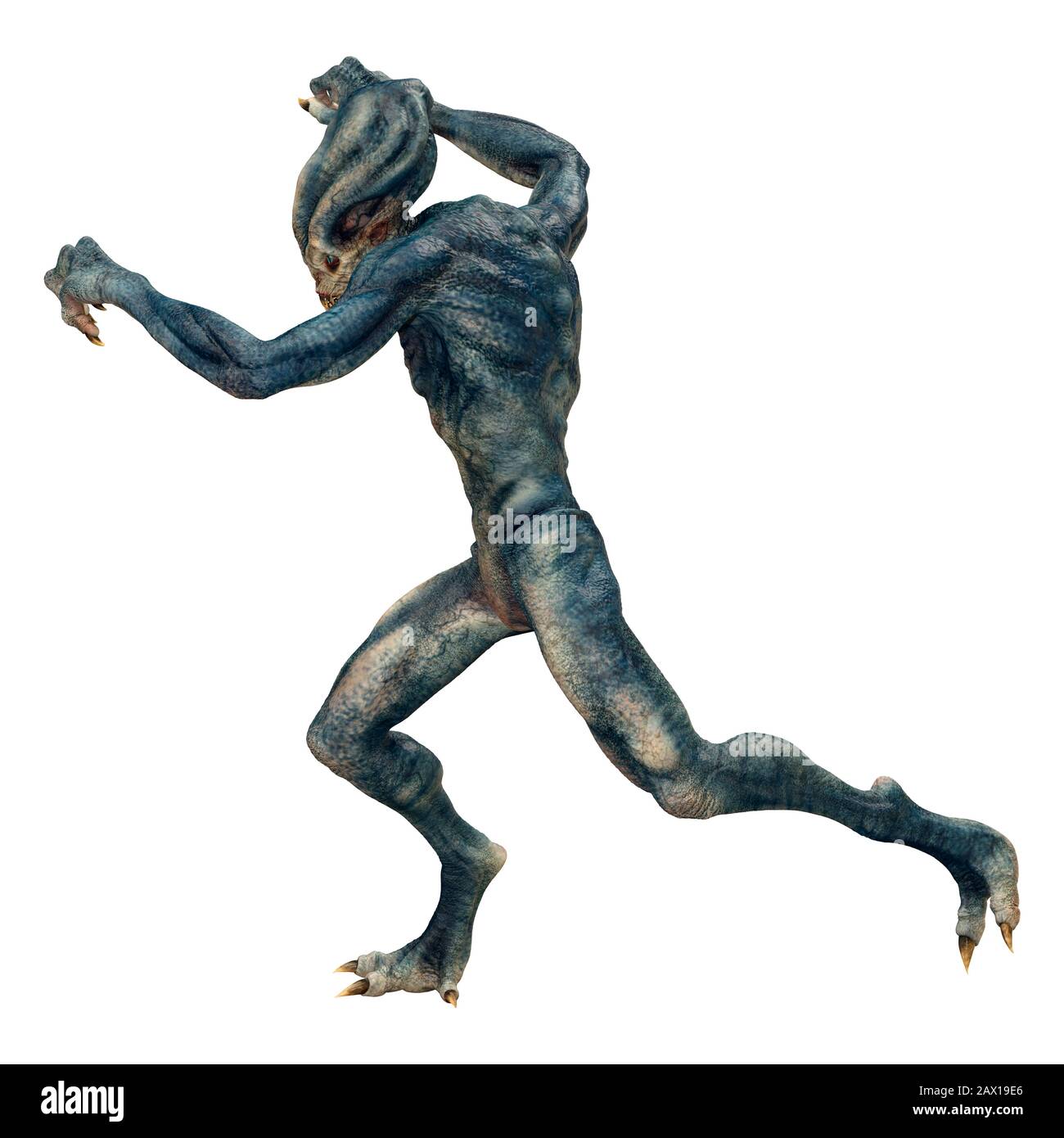 3D rendering of a blue alien isolated on white background Stock Photo ...