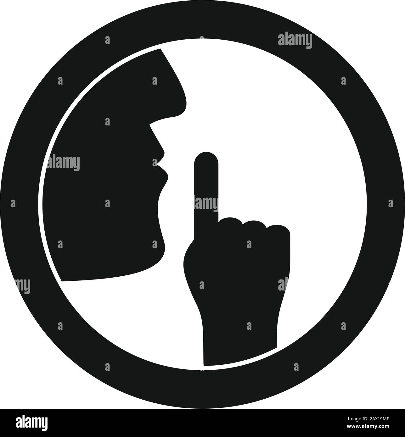 Silence icon. Simple illustration of silence vector icon for web design ...