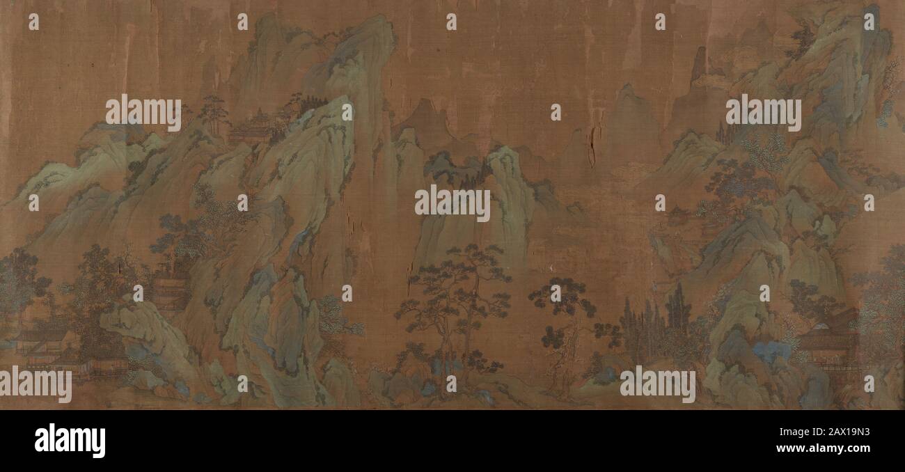 Landscape. Most likely Ming dynasty (1368-1644). In the style of Qiu ...