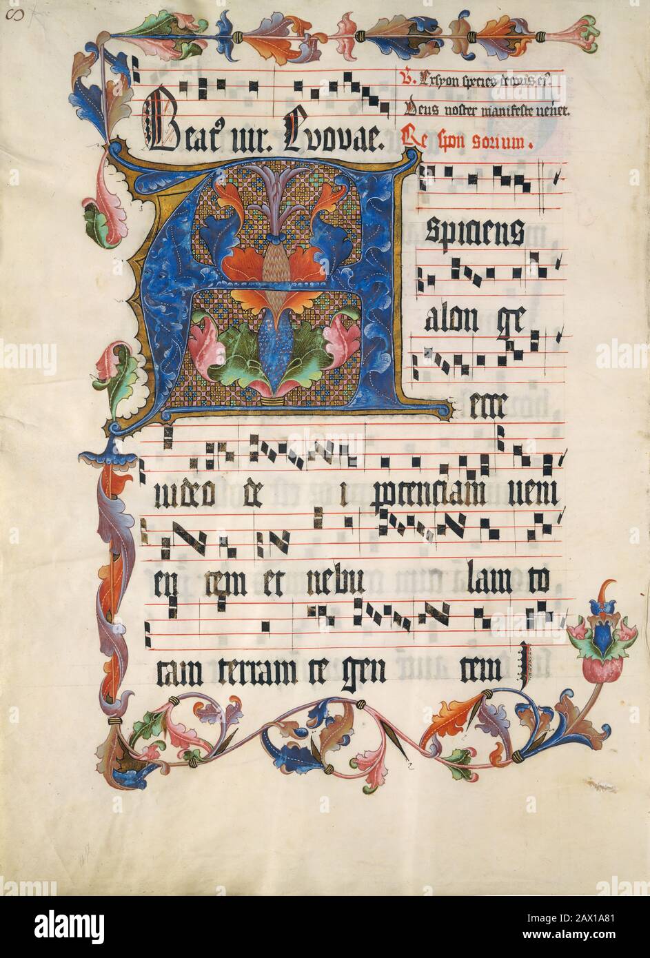 Manuscript Leaf with Initial A, from an Antiphonary, ca. 1425-50 Stock ...