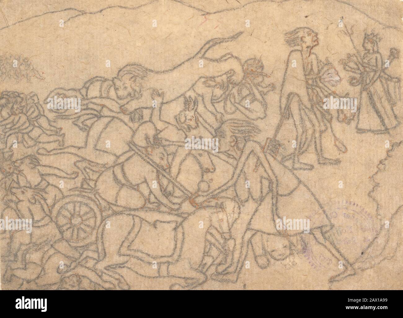 Kali Presenting the Heads of Chanda and Munda to Durga: Scene from the ...