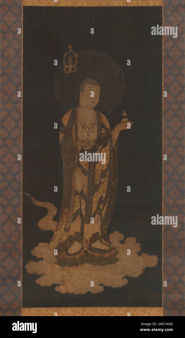 Jizo Bosatsu, 15th century. Ksitigarbha carries the wish-granting jewel ...