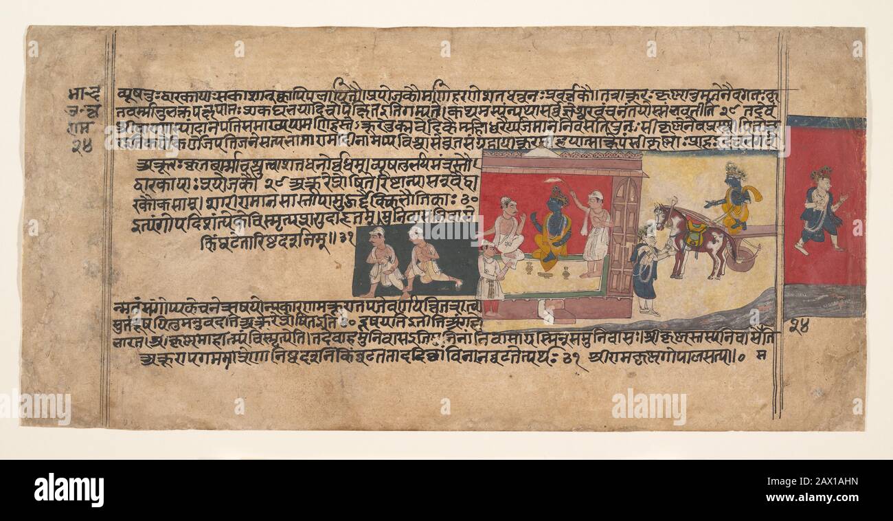 Page from a Dispersed Bhagavata Purana Manuscript , ca. 1620-30 ...