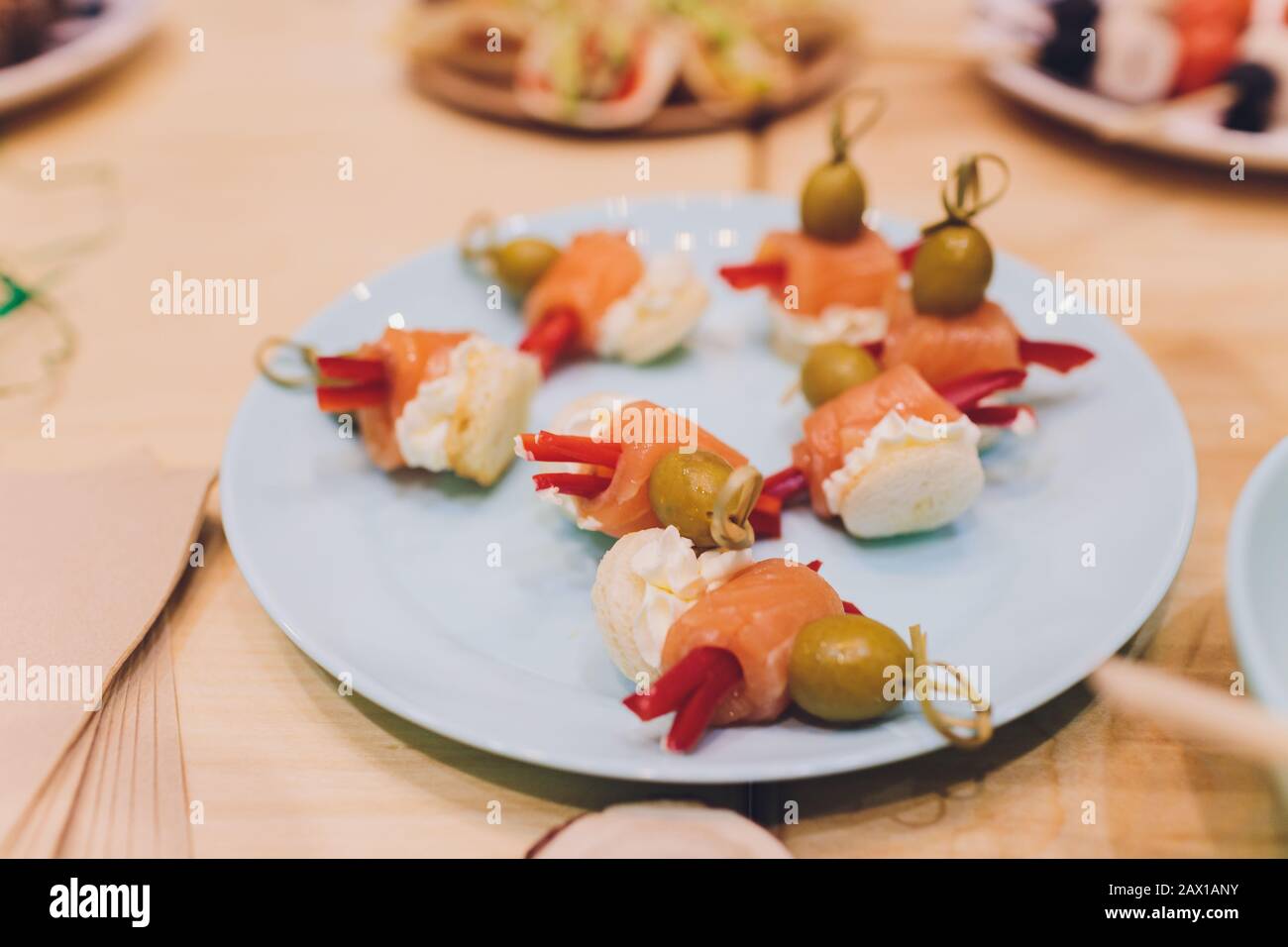 Children's food in a creative way. Snake-shaped sandwiches Stock Photo ...