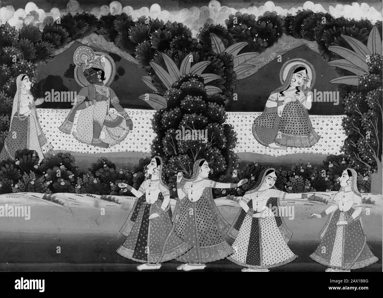 Krishna radha dancing painting hi-res stock photography and images - Alamy