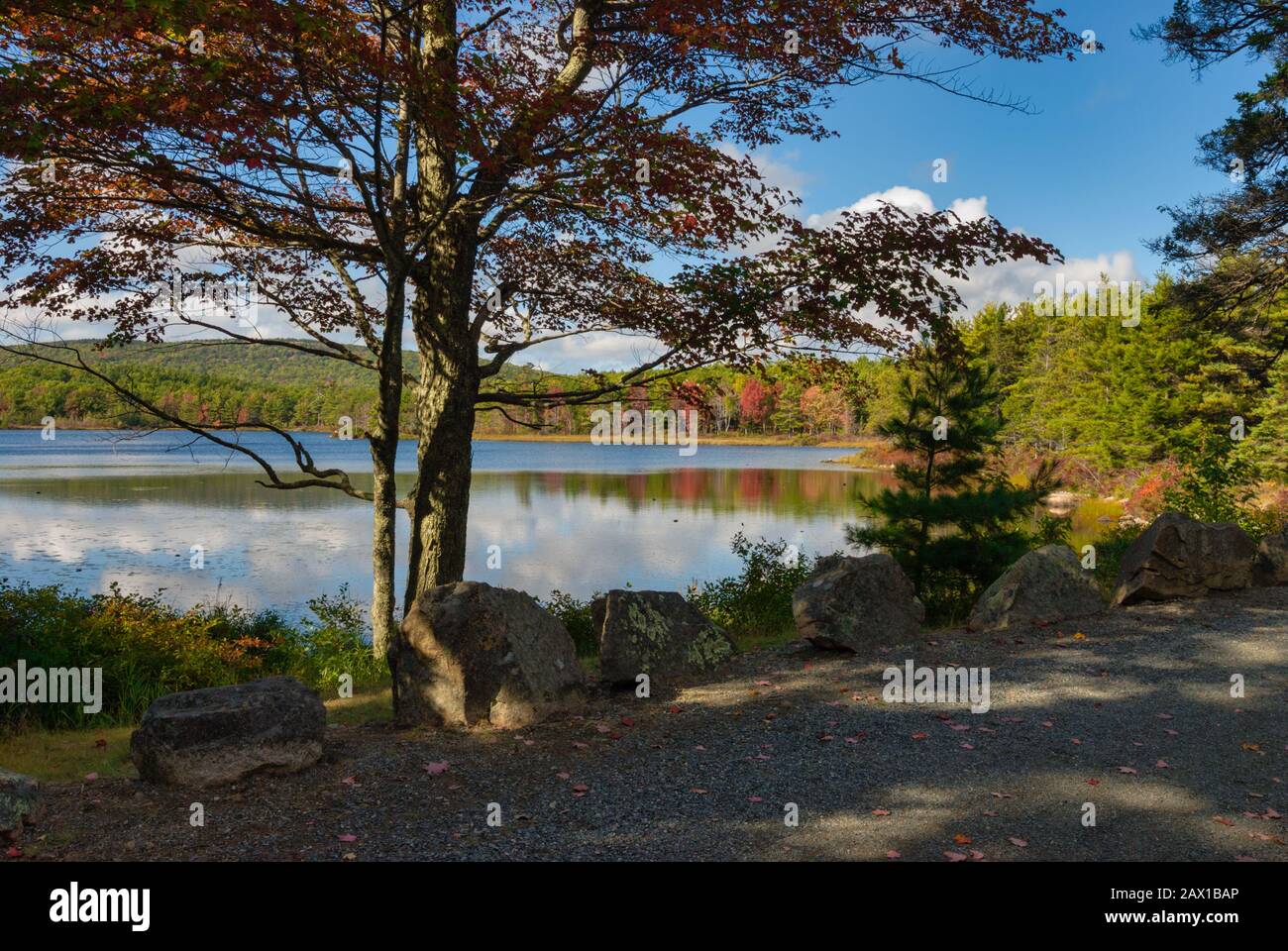 Witch Hole Pond, Acadia National Park, Mount Desert Island, Maine Stock ...