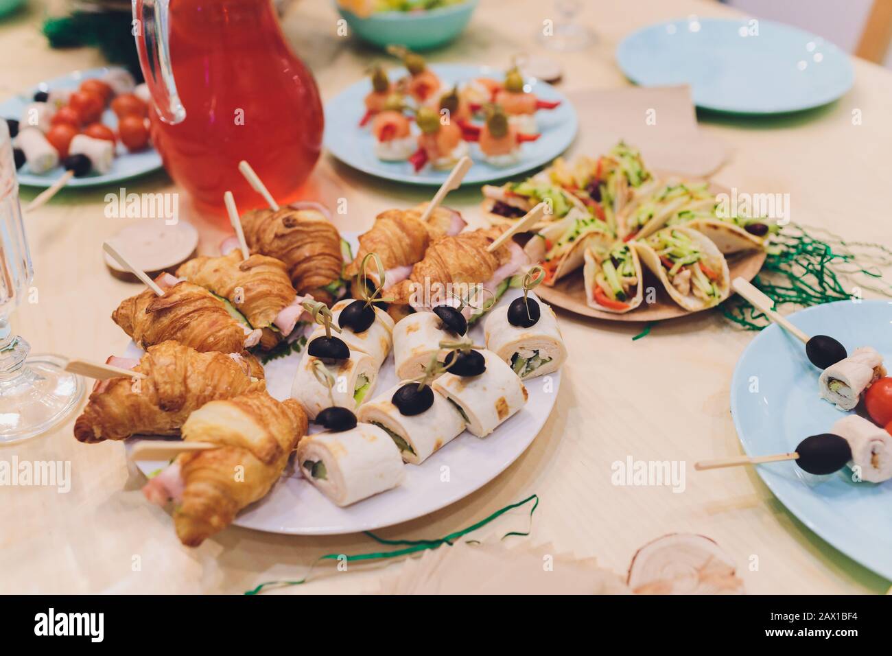 Children's food in a creative way. Snake-shaped sandwiches Stock Photo ...