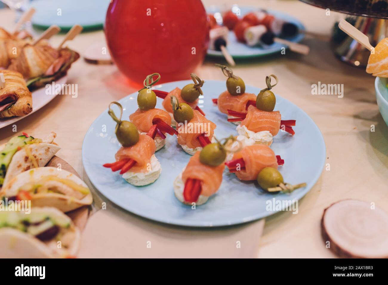 Children's food in a creative way. Snake-shaped sandwiches Stock Photo ...