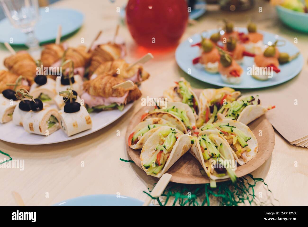 Children's food in a creative way. Snake-shaped sandwiches Stock Photo ...