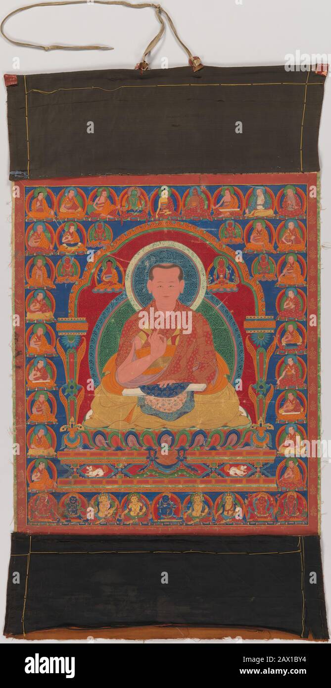 Portrait of Munchen Sangye Rinchen, the Eighth Abbot of Ngor Monastery ...