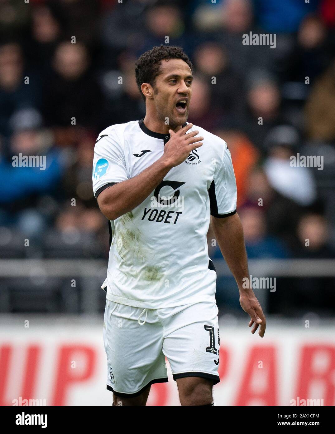Swansea, UK. 08th Feb, 2020. Wayne Routledge of Swansea City during the ...