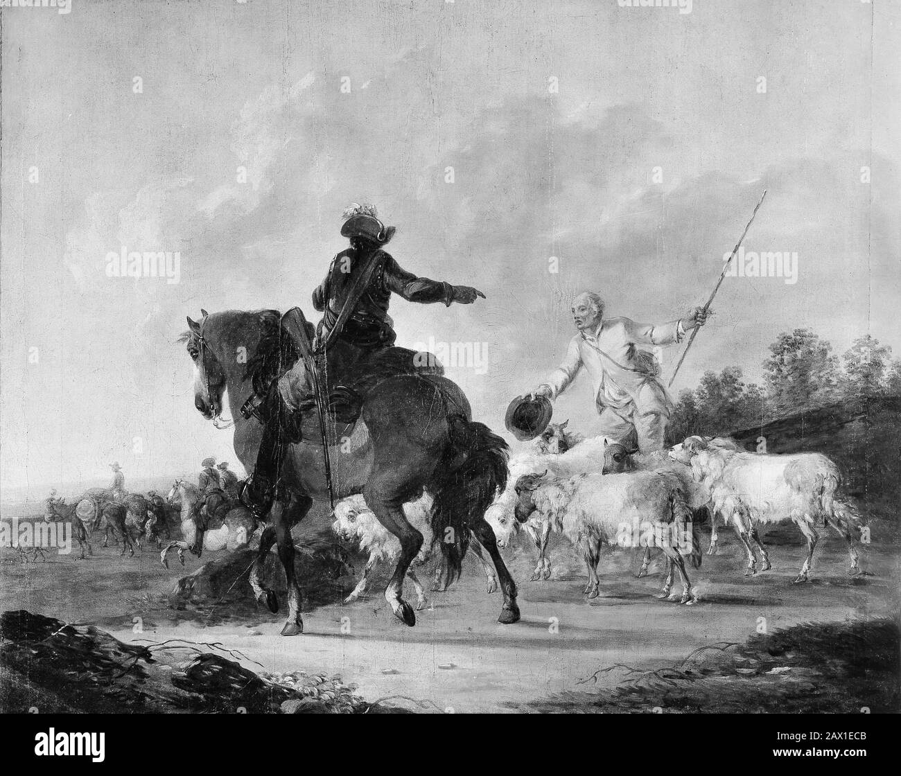 Cavalier and Shepherd Stock Photo - Alamy