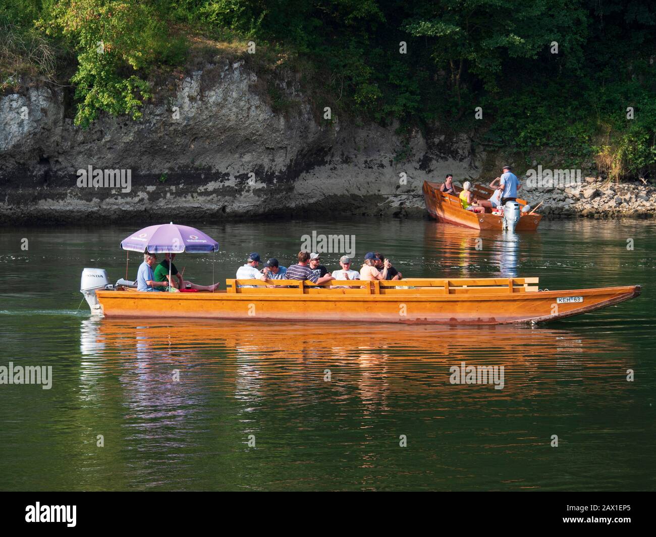 Zille am Donaudurchbruch bei Weltenburg, Donau, Bayern, Deutschland ...