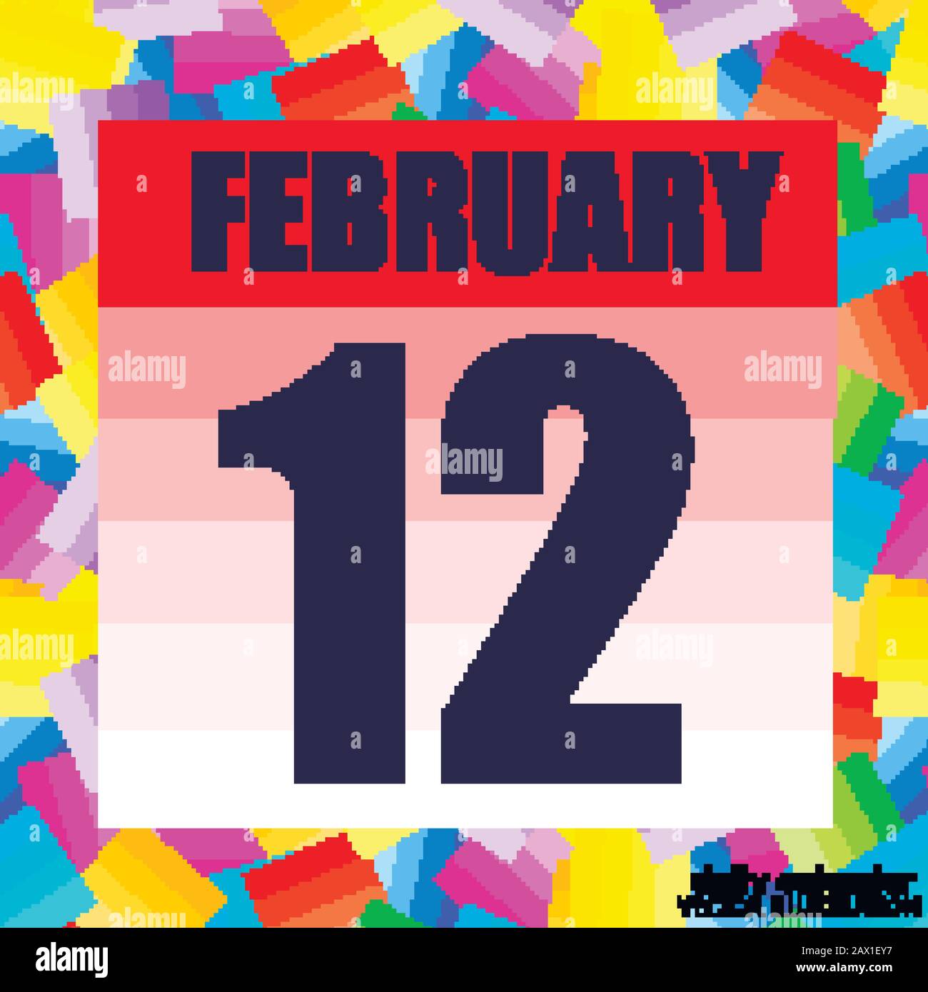 February 12 icon. For planning important day. Banner for holidays and ...