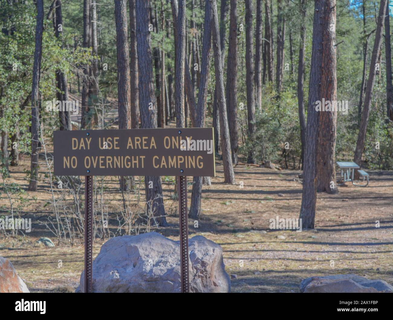 A Sign for, Day Use Area Only, No Overnight Camping at Tonto National ...