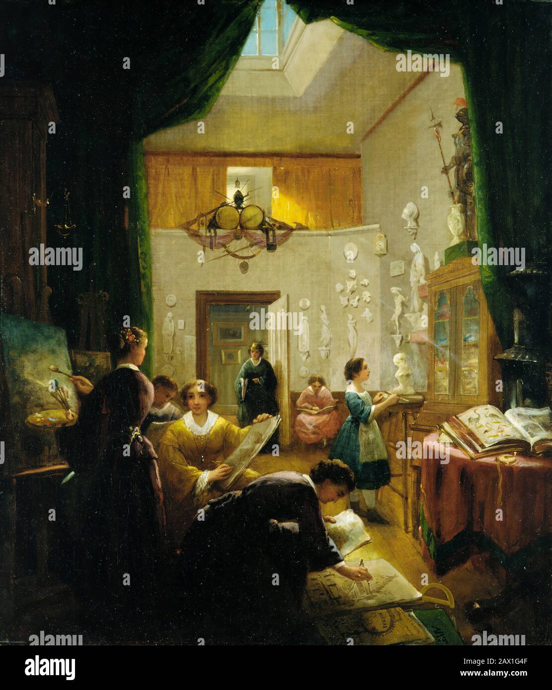 School class painting 19th century hi-res stock photography and images ...