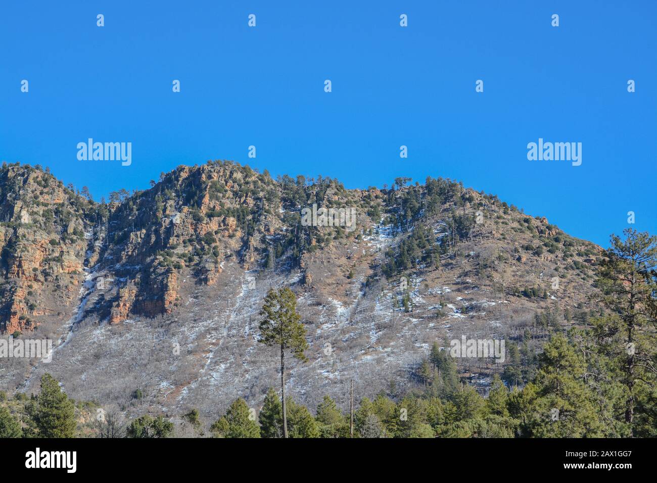 The Mogollon Rim mountain range in Tonto National Forest. Near Payson ...