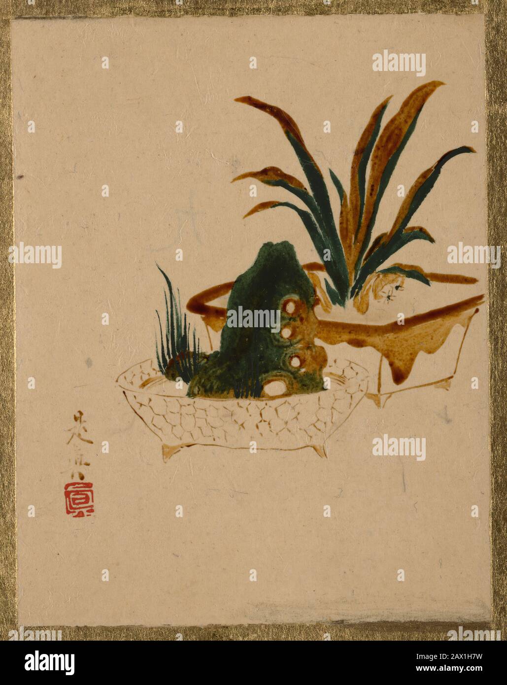 Flowers in Jardinieres, . Edo period Stock Photo - Alamy