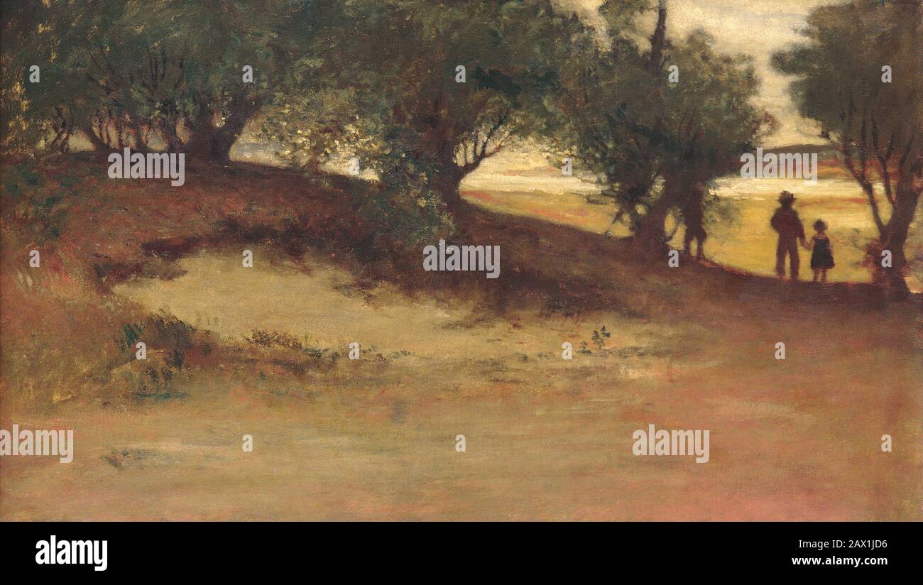 Sand Bank with Willows, Magnolia, 1877 Stock Photo - Alamy