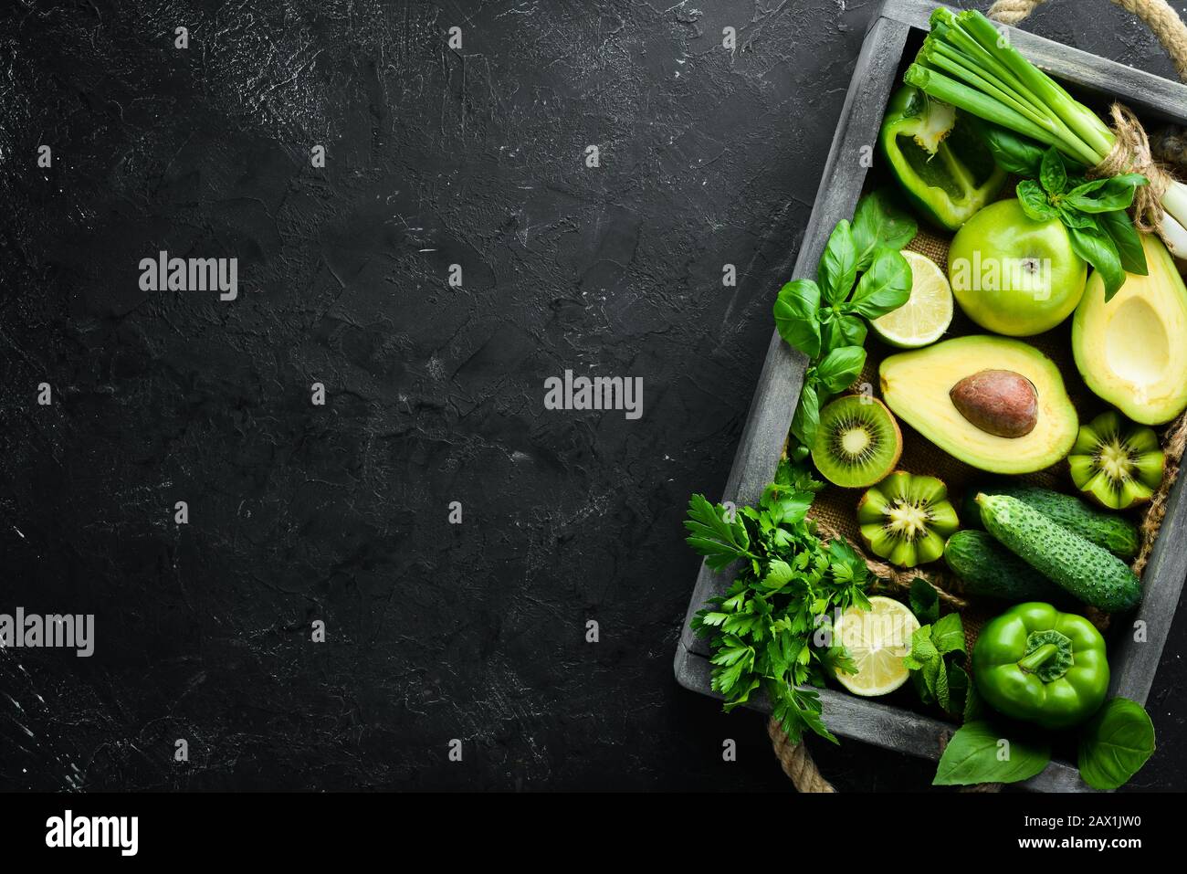 Fresh Green Fruits and Vegetables. Pure selection and source of ...