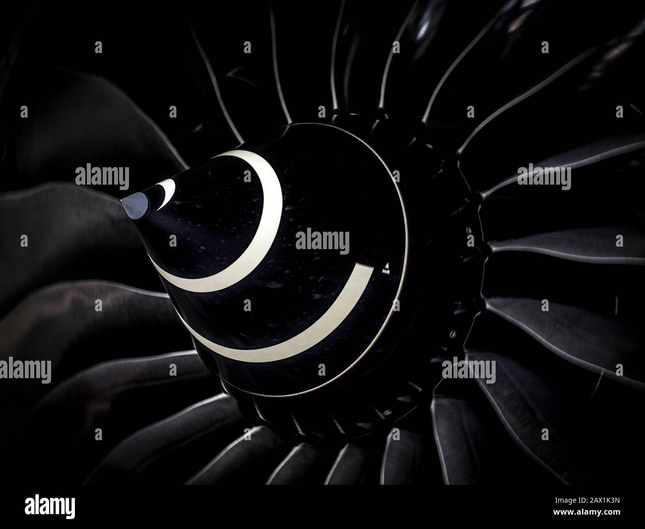 Turbine jet engine on an airliner view from the front Stock Photo - Alamy