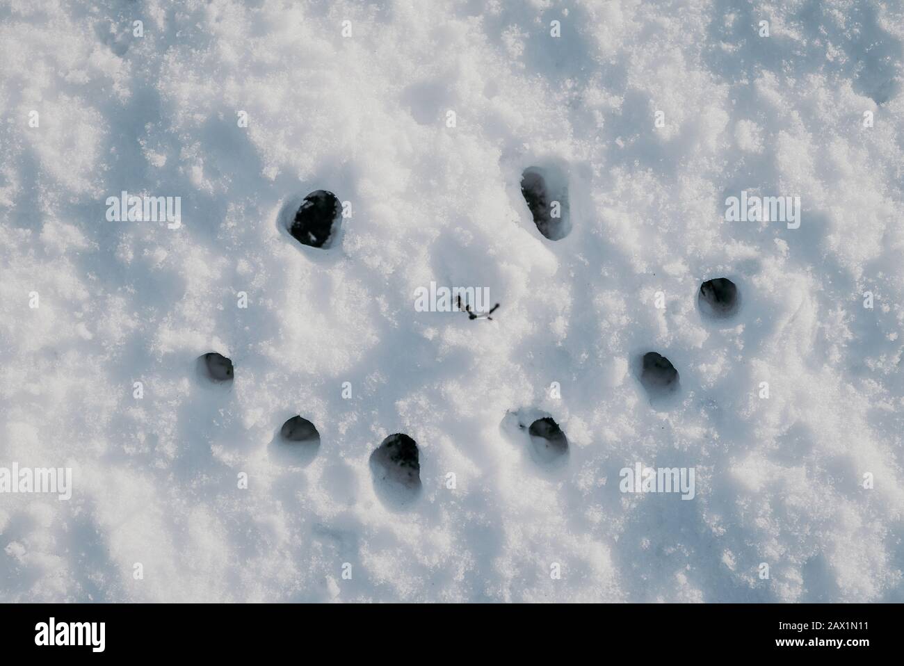 Snowman Face Made In Snow Stock Photo - Alamy