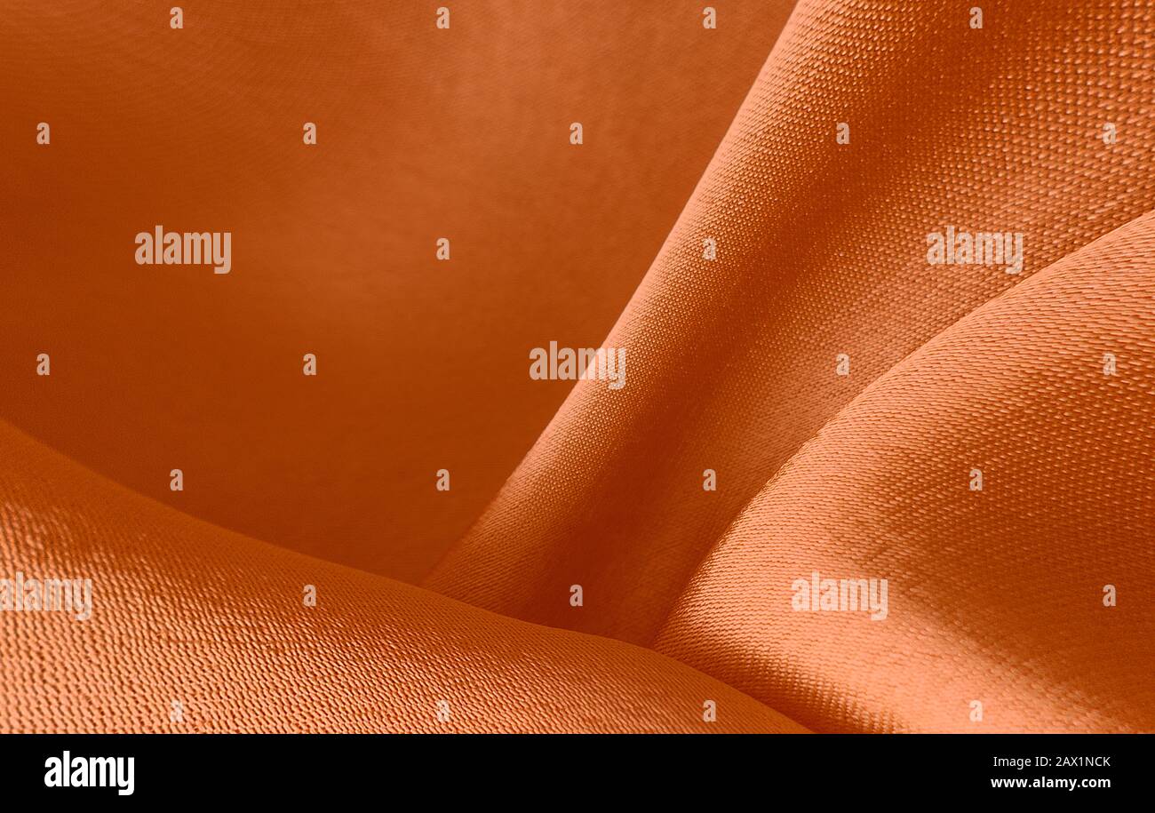 fabric wavy abstract orange background trend 2020 color close-up for ...