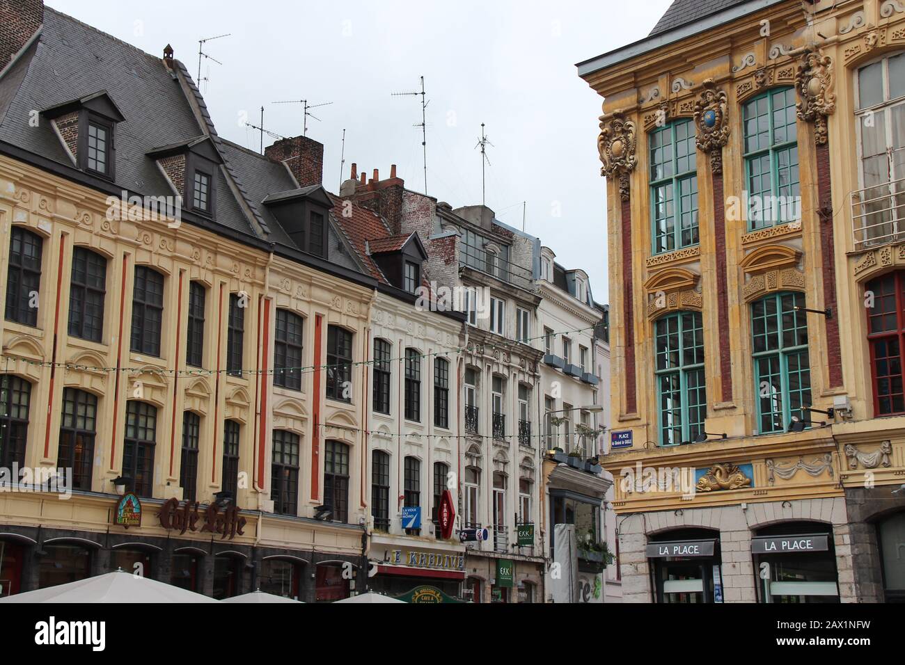 Renaissance (?) houses and flat buildings in lille (france Stock Photo ...