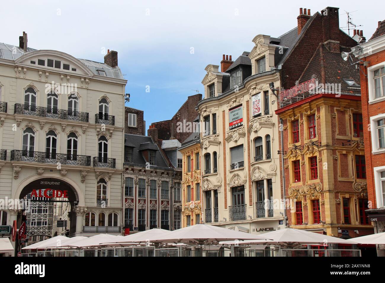 Renaissance (?) houses and flat buildings in lille (france Stock Photo ...