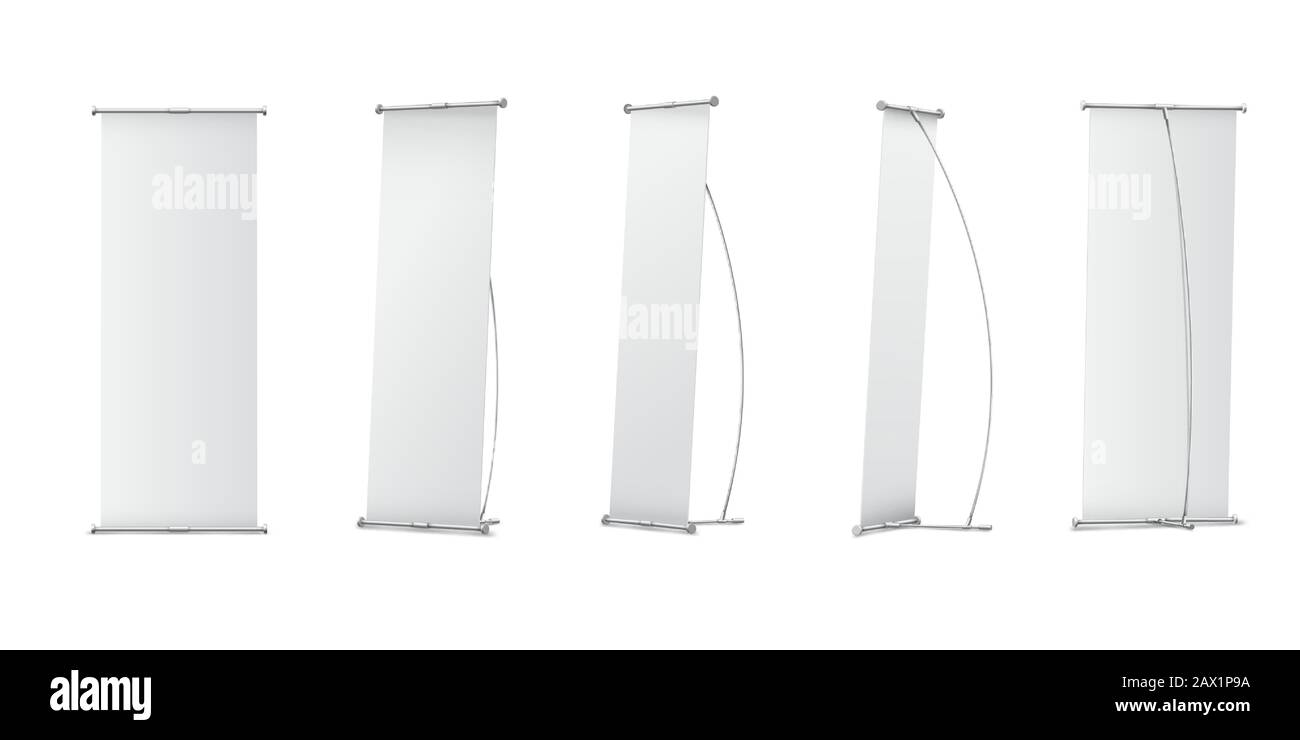 Indoor Blank L-Stand Banner for design presentation. Vector ...