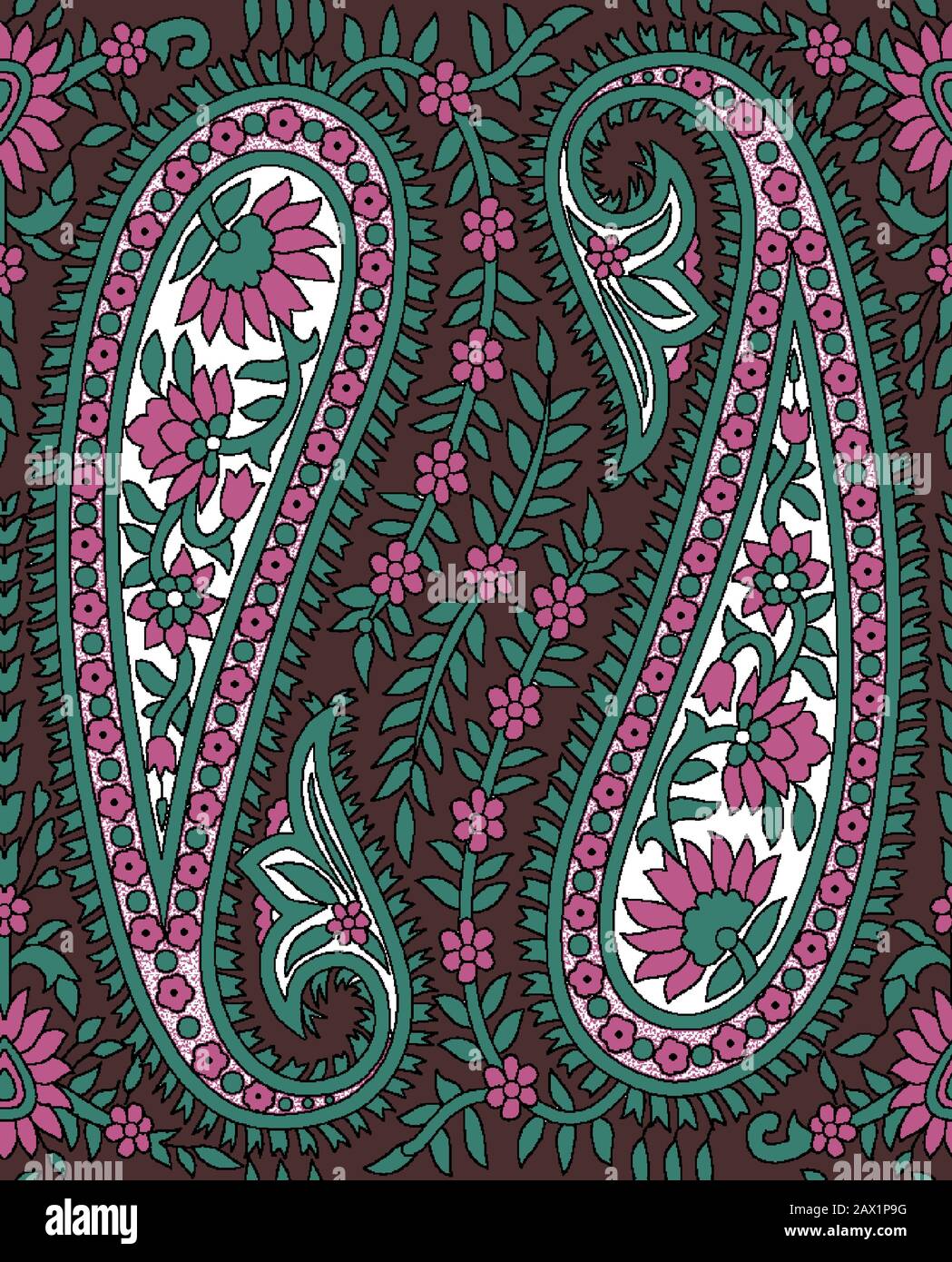Pink Paisley Border