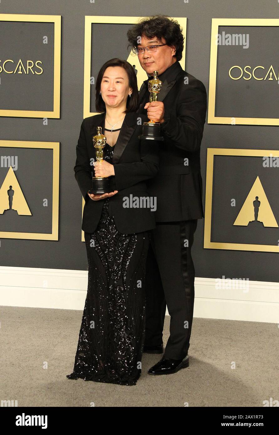 Hollywood, California, USA. 09th Feb, 2020. Kwak Sin-ae, Bong Joon-ho ...