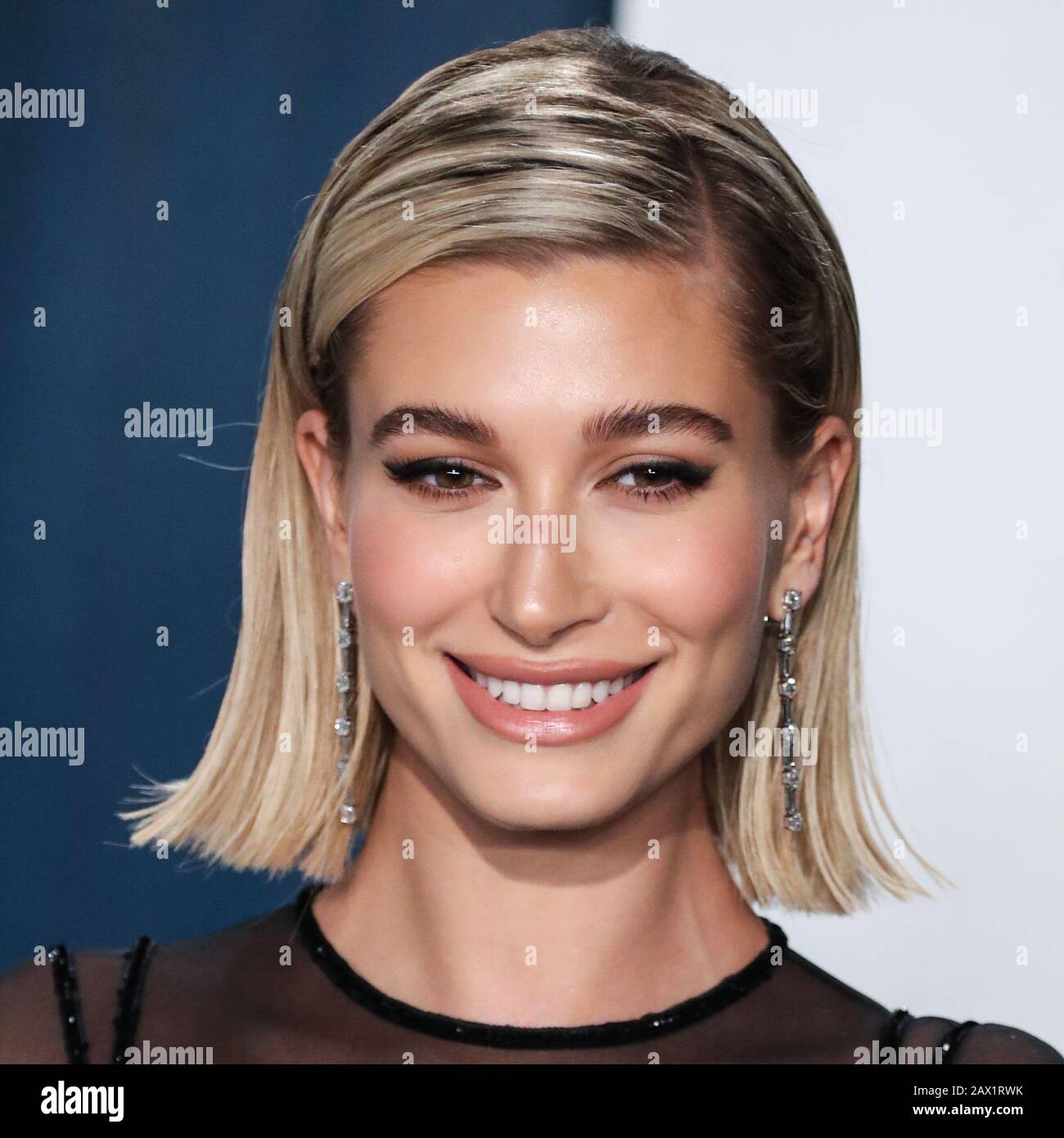 BEVERLY HILLS, LOS ANGELES, CALIFORNIA, USA - FEBRUARY 09: Hailey Rhode ...