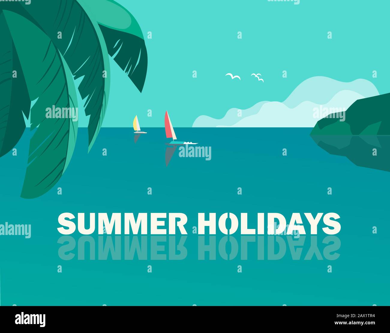 Summer seaside holidays vector poster template Stock Vector Image & Art ...