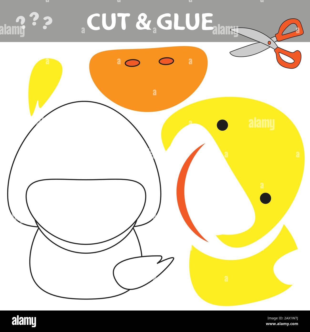 Use scissors and glue and restore the picture inside the contour. Easy ...